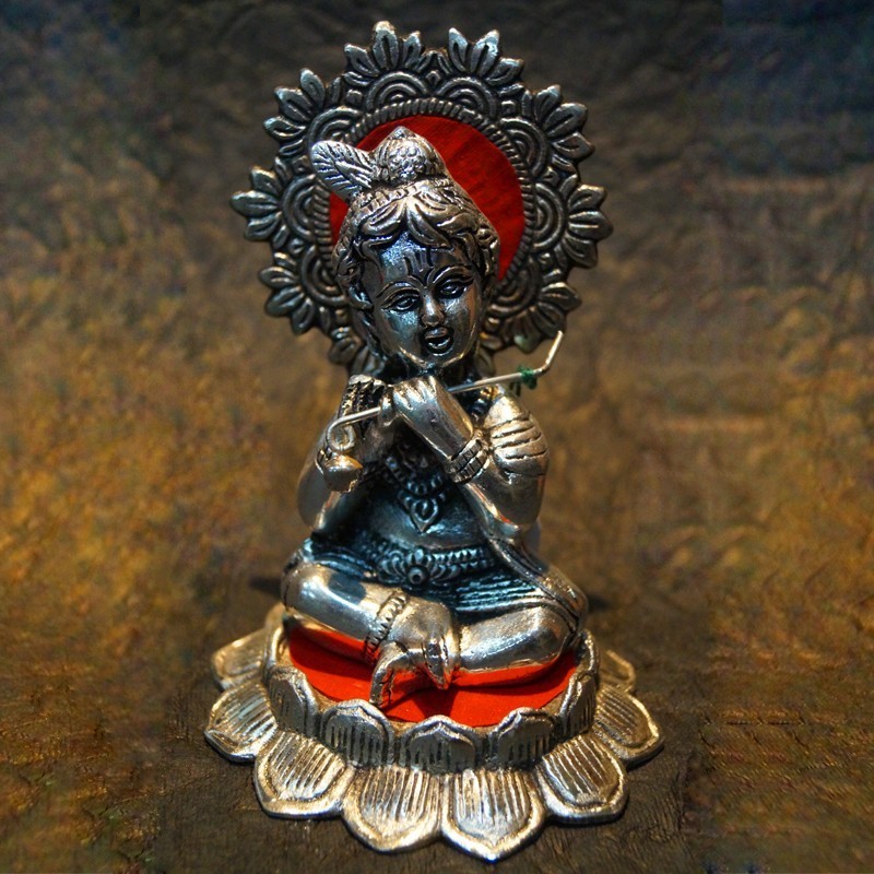 Baby Krishna Aluminium Statue