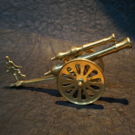 Beautiful Brass Cannon with a man