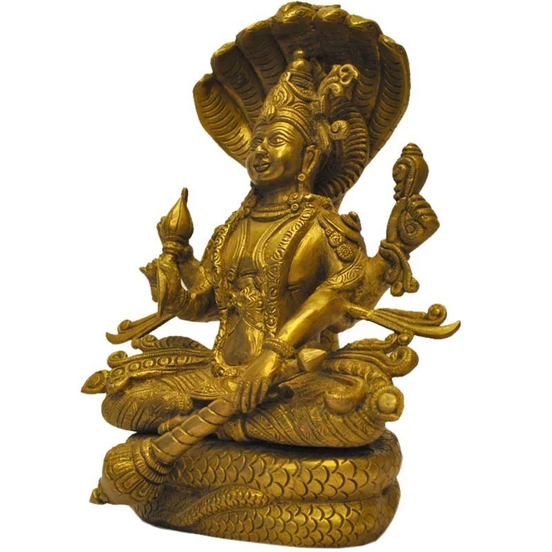 Lord Vishnu Brass statue sitting posture