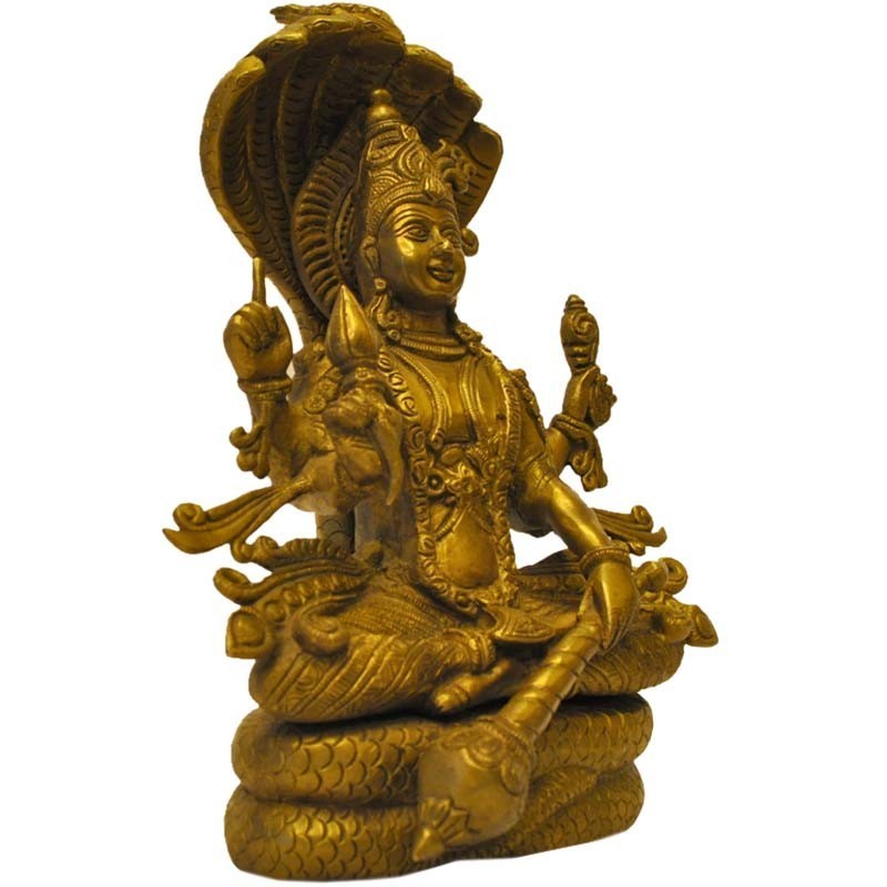Lord Vishnu Brass statue sitting posture