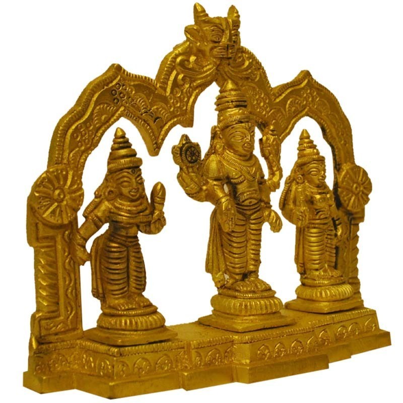 lord sreenivasa with Sridevi and Bhudevi brass idols, statues for puja