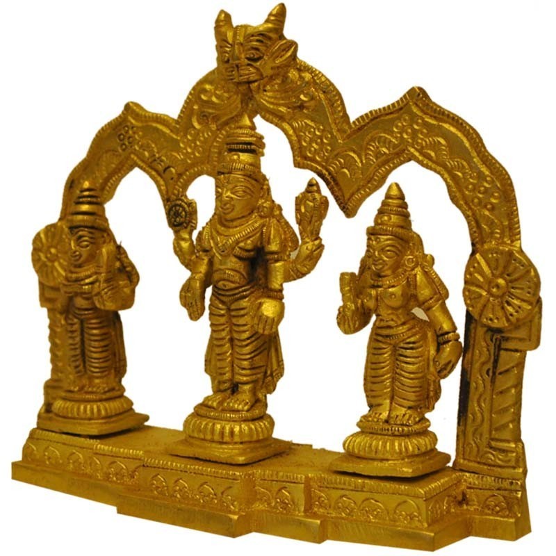 lord sreenivasa with Sridevi and Bhudevi brass idols, statues for puja